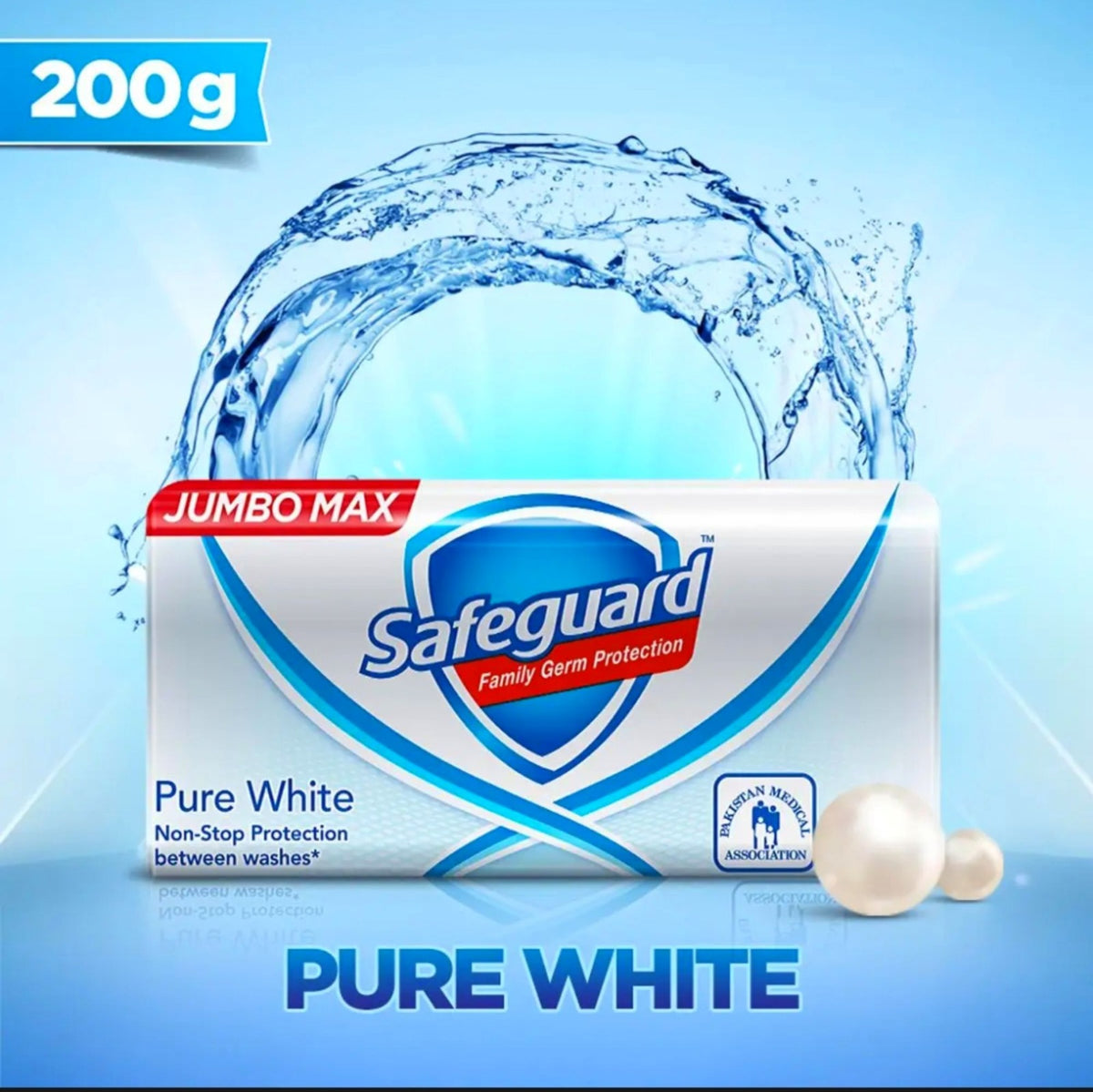 Safeguard Pure White Bar Soap 200 gm – QnE